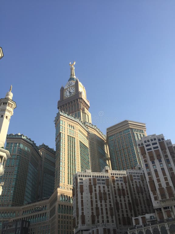 The Famous Clock Tower in Mecca Stock Image - Image of surrounded ...