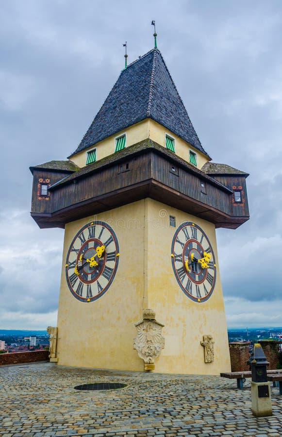 Famous Clock Tower (Uhrturm) in Graz, Styria, Austria...IMAGE Stock ...