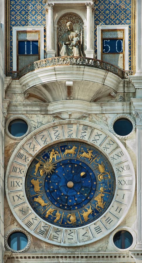Famous clock in Venice stock image. Image of cultural - 18860733