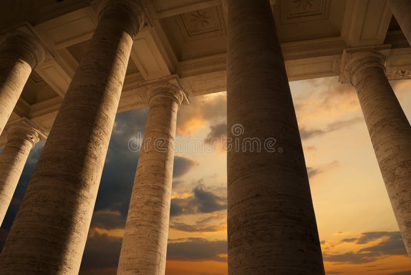 Famous Colonnade of St. Peter S Basilica in Vatica Stock Photo - Image ...