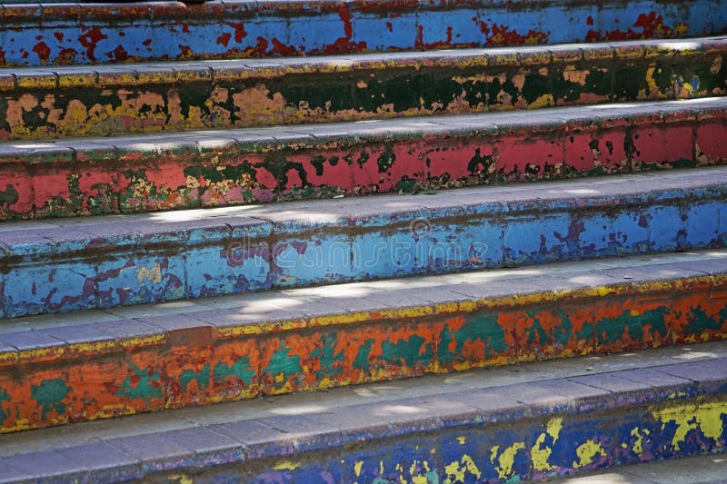Famous Colorful Stairs in Istanbul Balat Stock Photo - Image of ...