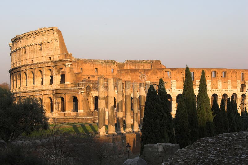 Famous Colosseum or Coliseum I Stock Photo - Image of dusk, building ...