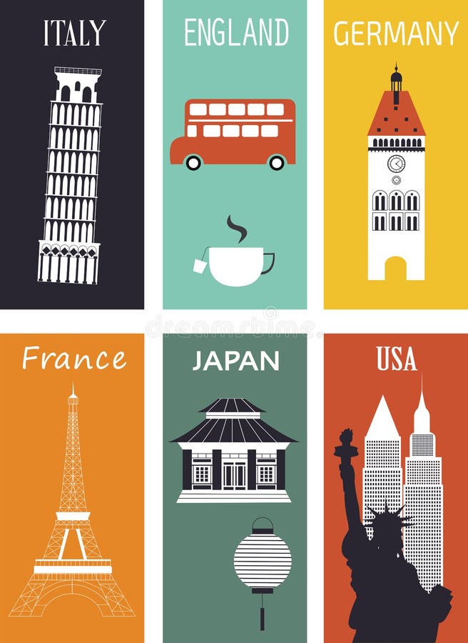 Famous country. stock vector. Illustration of eiffel - 46238698