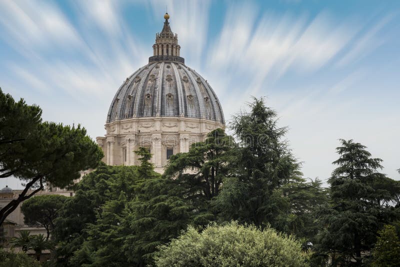 St. Peter S Basilica Rising Out from Canopy of Trees in the Vatican ...
