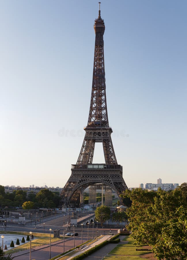 The Eiffel Tower with Blue Sky in Paris, France. Stock Photo - Image of ...