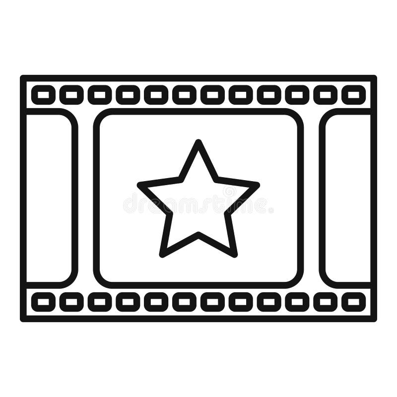 Famous Film Icon, Outline Style Stock Vector - Illustration of lens ...