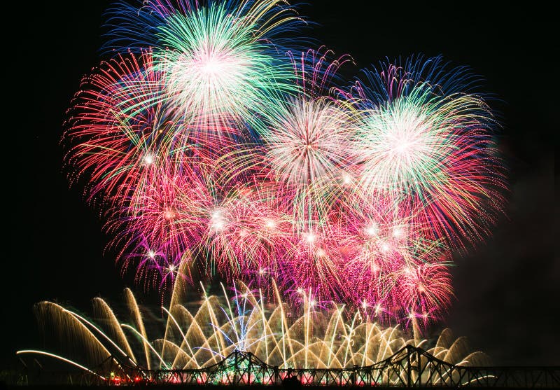 Fire works in japan stock photo. Image of fire, japan - 322294524