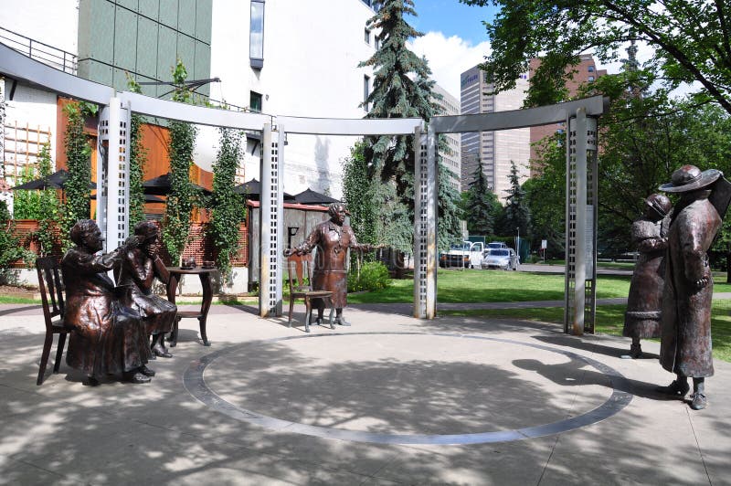 The Famous Five Five Statues in Downtown Calgary Editorial Stock Image ...