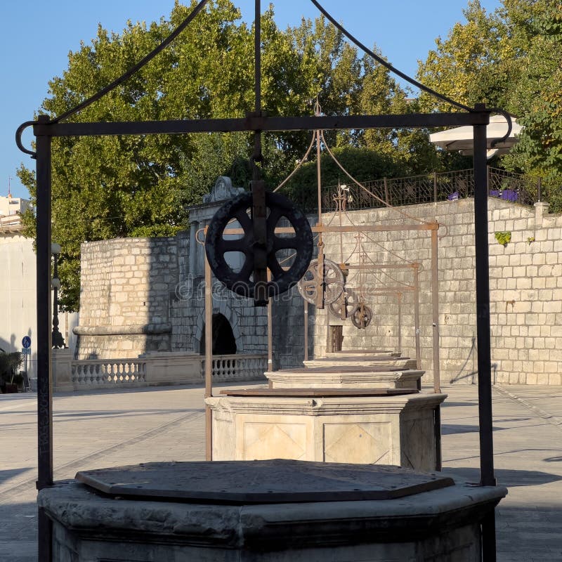 The Famous Five Wells Square in Zadar in Croatia Stock Image - Image of ...