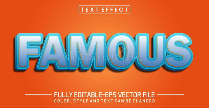 Famous Font Text Effect Editable Stock Vector - Illustration of ...