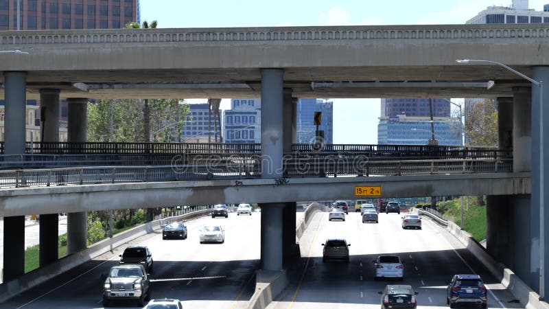 The Famous Four-level Freeway Interchange in Los Angeles Stock Video ...