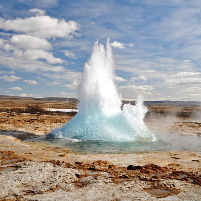 Famous Geyser eruption stock image. Image of high, smoke - 18703321