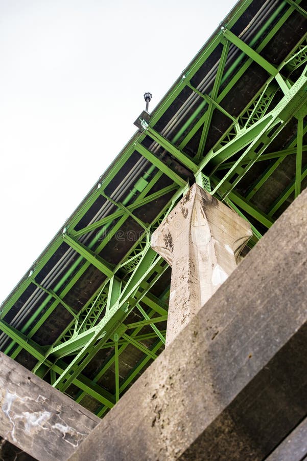 Fragment of Truss Gothic St Johns Bridge Across the Willamette River in ...