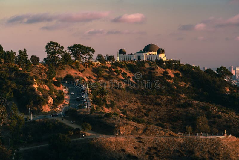 Famous Griffith Observatory during Beautiful Sunset Stock Photo - Image ...