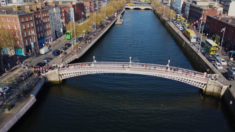 Famous Ha Penny Bridge in Dublin from Above Editorial Photography ...