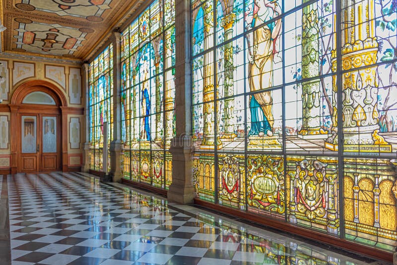 CDMX, CDMX, 11 12 22, Famous Hall with Painted Stained Glass Windows ...