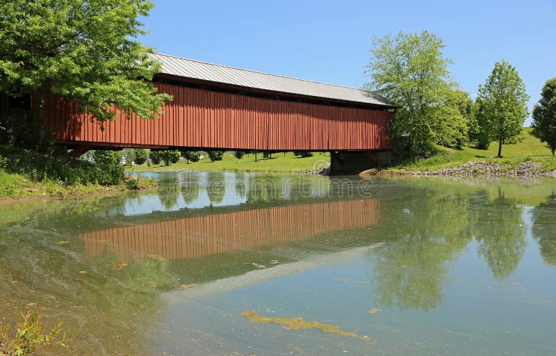 Mud River Covered Bridge stock photo. Image of tourism - 159580776