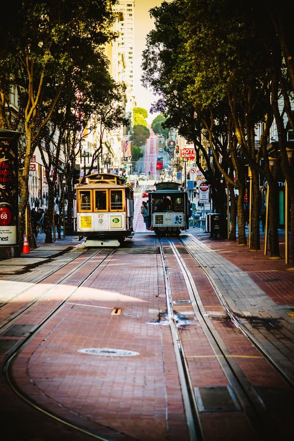 Famous Historic Traditional Cable Car in San Francisco Editorial ...