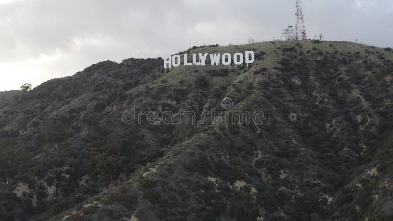 Famous Hollywood Sign on the Mount Lee in the Morning Stock Footage ...