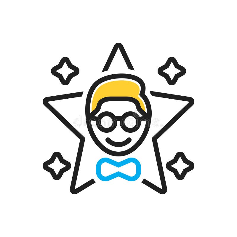 Multi Color Icon for Famous, Renowned and Actress Stock Illustration ...