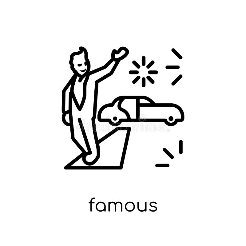 Famous Icon. Trendy Modern Flat Linear Vector Famous Icon on White ...