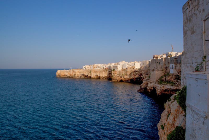 The Famous Italian Cliffs and Town of Polignano a Mare. Puglia Stock ...