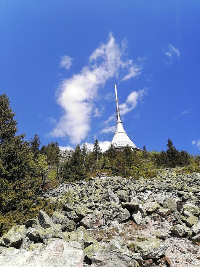 Jested tower stock image. Image of landmark, mountain - 207676489
