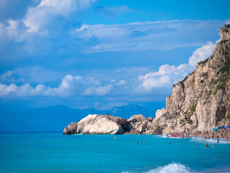 Kathisma Beach in Lefkada Greece Stock Image - Image of kathisma, rock ...