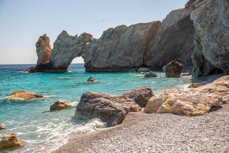 Famous Lalaria Beach in Skiathos, Greece Stock Image - Image of ...