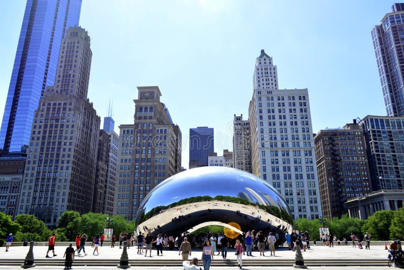Famous Landmark, the Chicago Bean Editorial Stock Photo - Image of ...