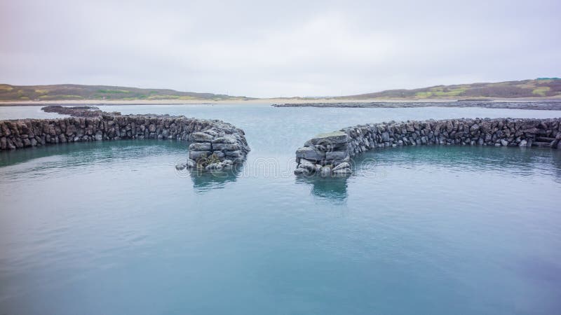 Stone tidal weir stock image. Image of landscape, level - 132934309