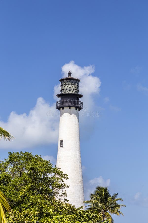 Famous Lighthouse at Cape Florida at Key Biscayne Stock Photo - Image ...