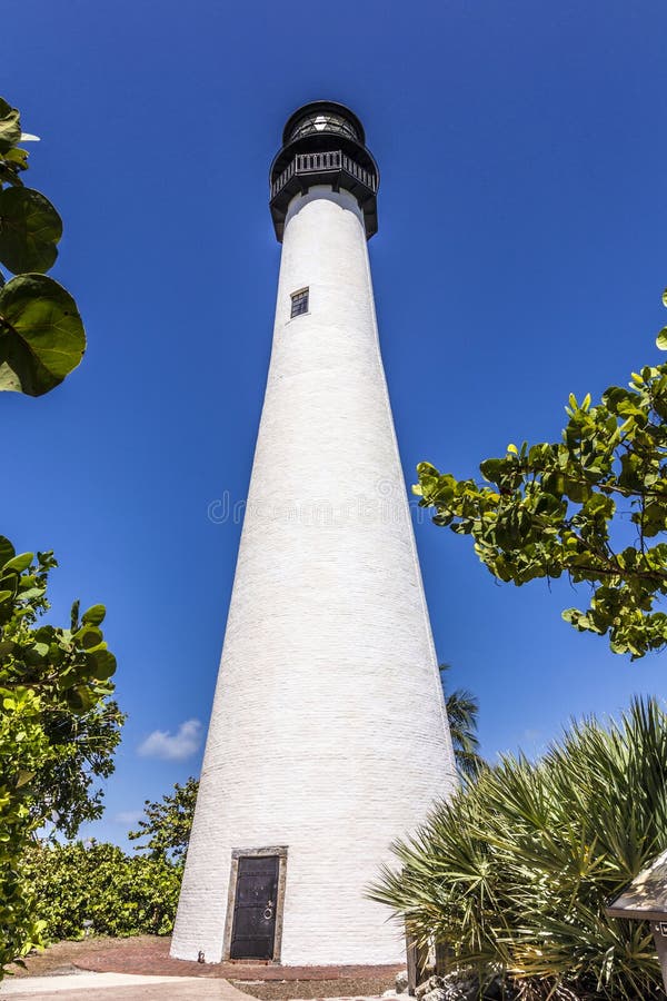 Famous Lighthouse at Cape Florida at Key Biscayne Stock Photo - Image ...