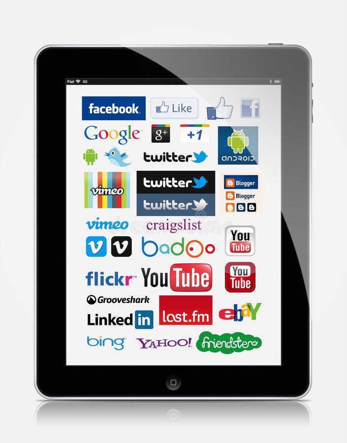 Famous Logo Collection in Ipad Editorial Photography - Illustration of ...