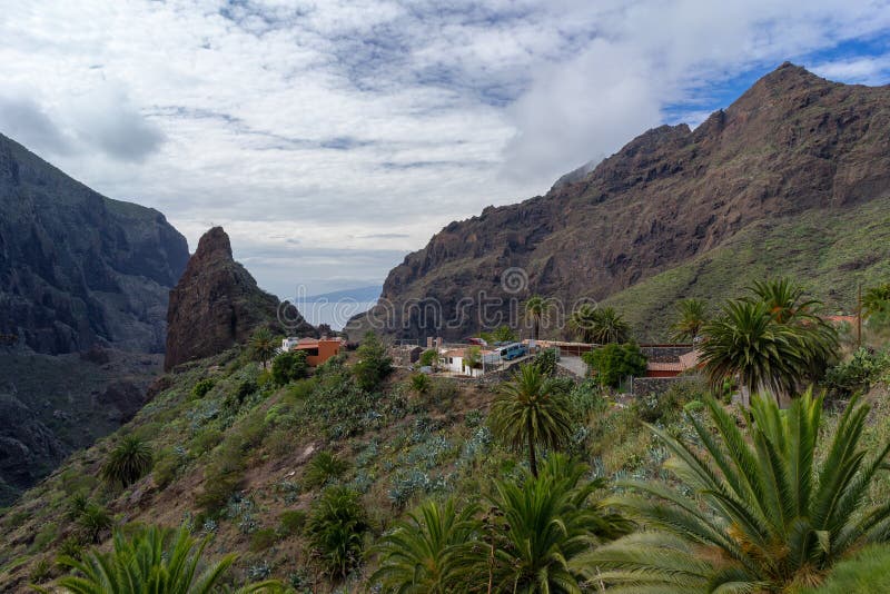 Famous Masca Ravine Leading from Village of Masca Stock Photo - Image ...