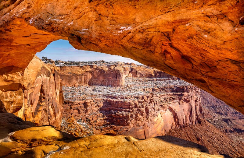 Famous Mesa Arch in the Arches National Park, Utah Stock Image - Image ...