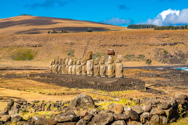 Famous Moai stock image. Image of moai, raraku, pascua - 15069817