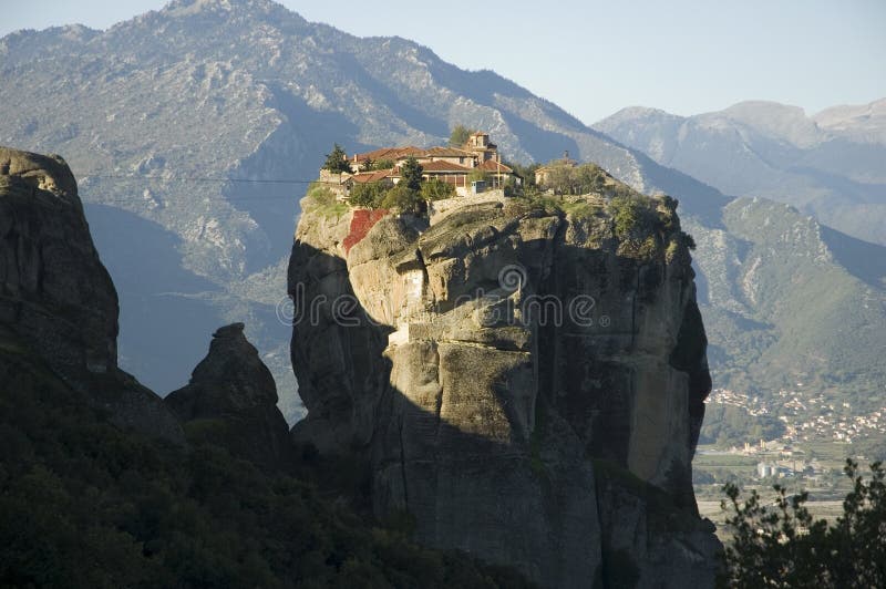 Famous Monastery Meteora Greece Stock Image - Image of ancient ...