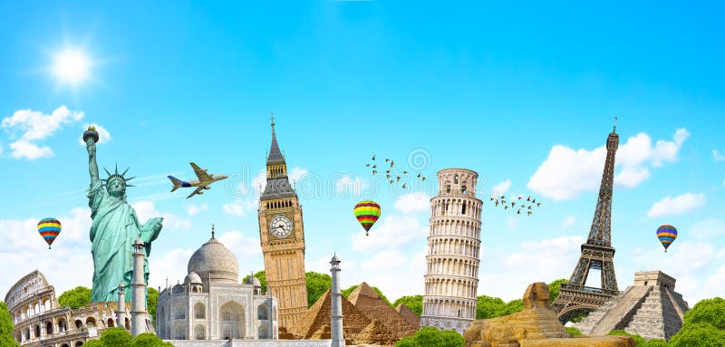 Famous Monument of the World Stock Illustration - Illustration of ...