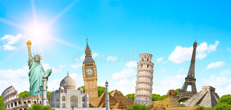 Monument of the World on a Map Stock Illustration - Illustration of ...