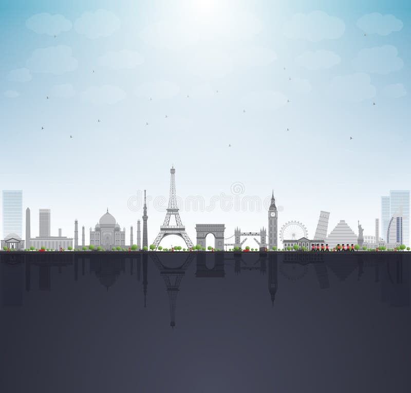 Famous monuments stock vector. Illustration of religious - 52774739