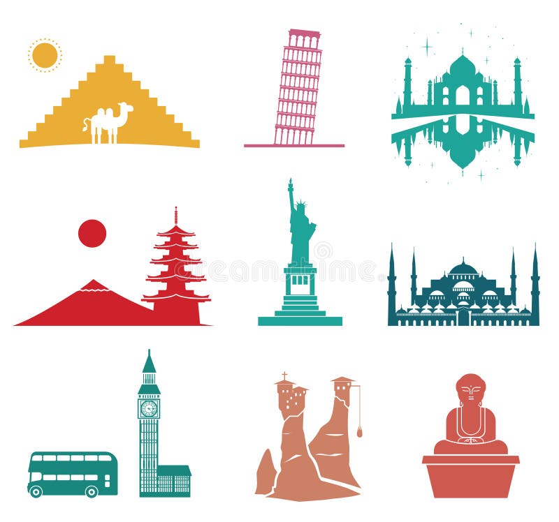 World Landmarks And Monuments Stock Vector Image 26659609