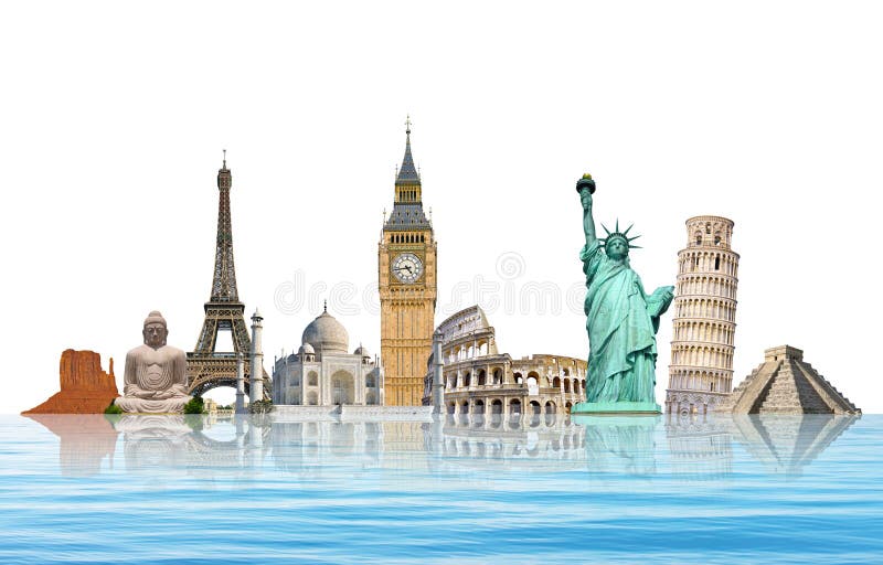 Famous Monuments of the World Stock Illustration - Illustration of ...