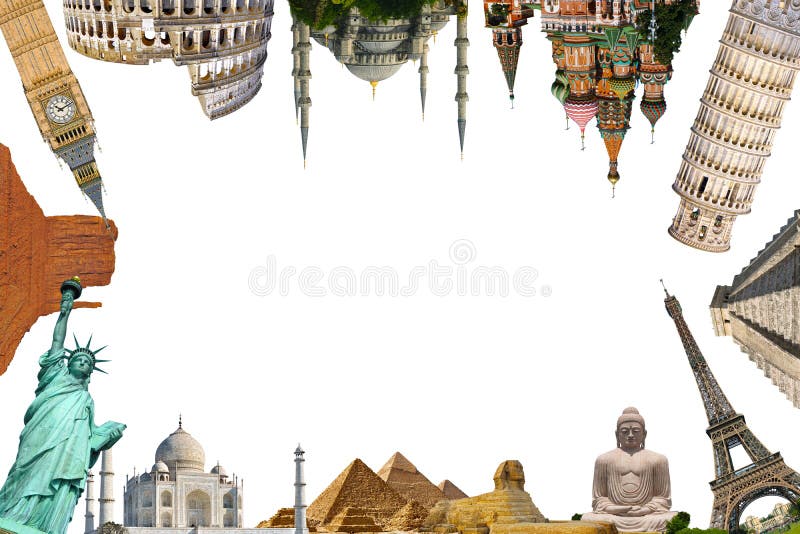 Famous Monuments of the World Stock Illustration - Illustration of ...