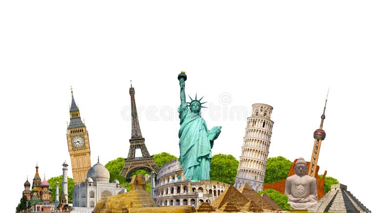 Famous Monuments of the World Stock Illustration - Illustration of ...