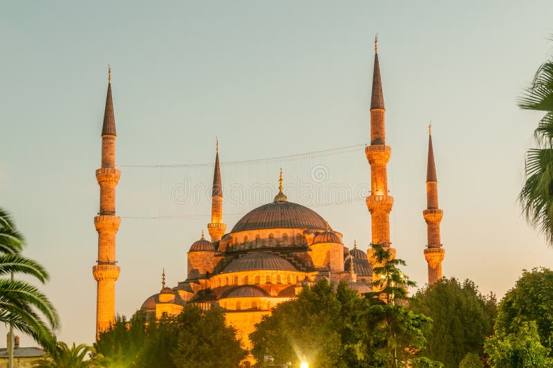 The Famous Mosque in Turkish City of Istanbul Stock Photo - Image of ...
