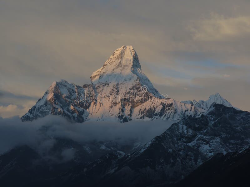 Ama Dablam Peak Sunset stock image. Image of alpinism - 35712659