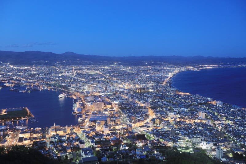 Famous Night Scenes in Hakodate, Hokkaido, Japan Stock Image - Image of ...