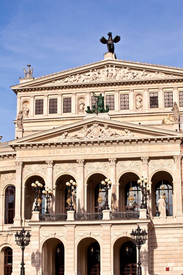 Famous Opera House in Frankfurt Stock Photo - Image of blue, hall: 35796288