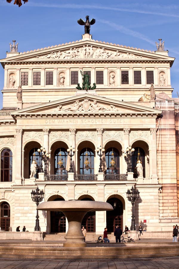 Famous Opera House in Frankfurt Editorial Photography - Image of ...